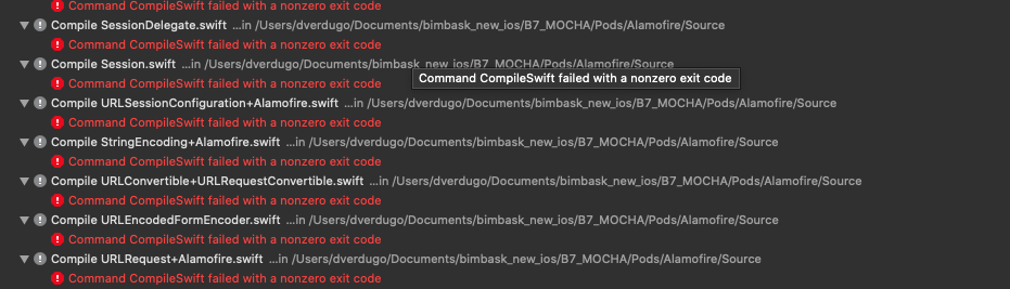 Command CompileSwift failed with a nonzero exit code · Issue #3231 · Alamofire/Alamofire · GitHub