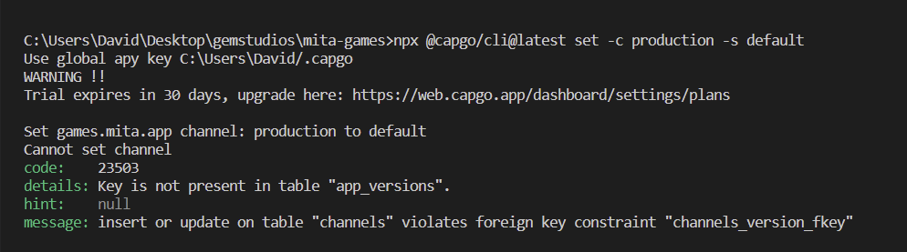 Issue Setting production to default · Issue #141 · Cap-go/capacitor ...