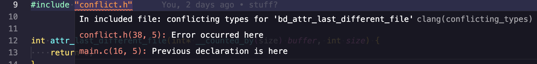 Modifying Diagnostic Source Location In Clang Triggers Buggy Behavior