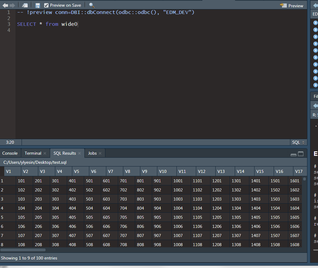 SQL Results preview pane header is missaligned relatively to data ...