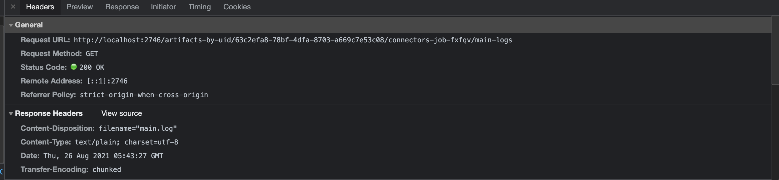 Support Fetching Archived Workflow Log Artifacts Via Rest Api · Issue