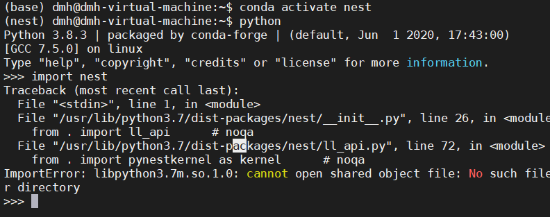 Importerror Libpython3 7m So 1 0 Cannot Open Shared Object File No Such File · Issue 1677