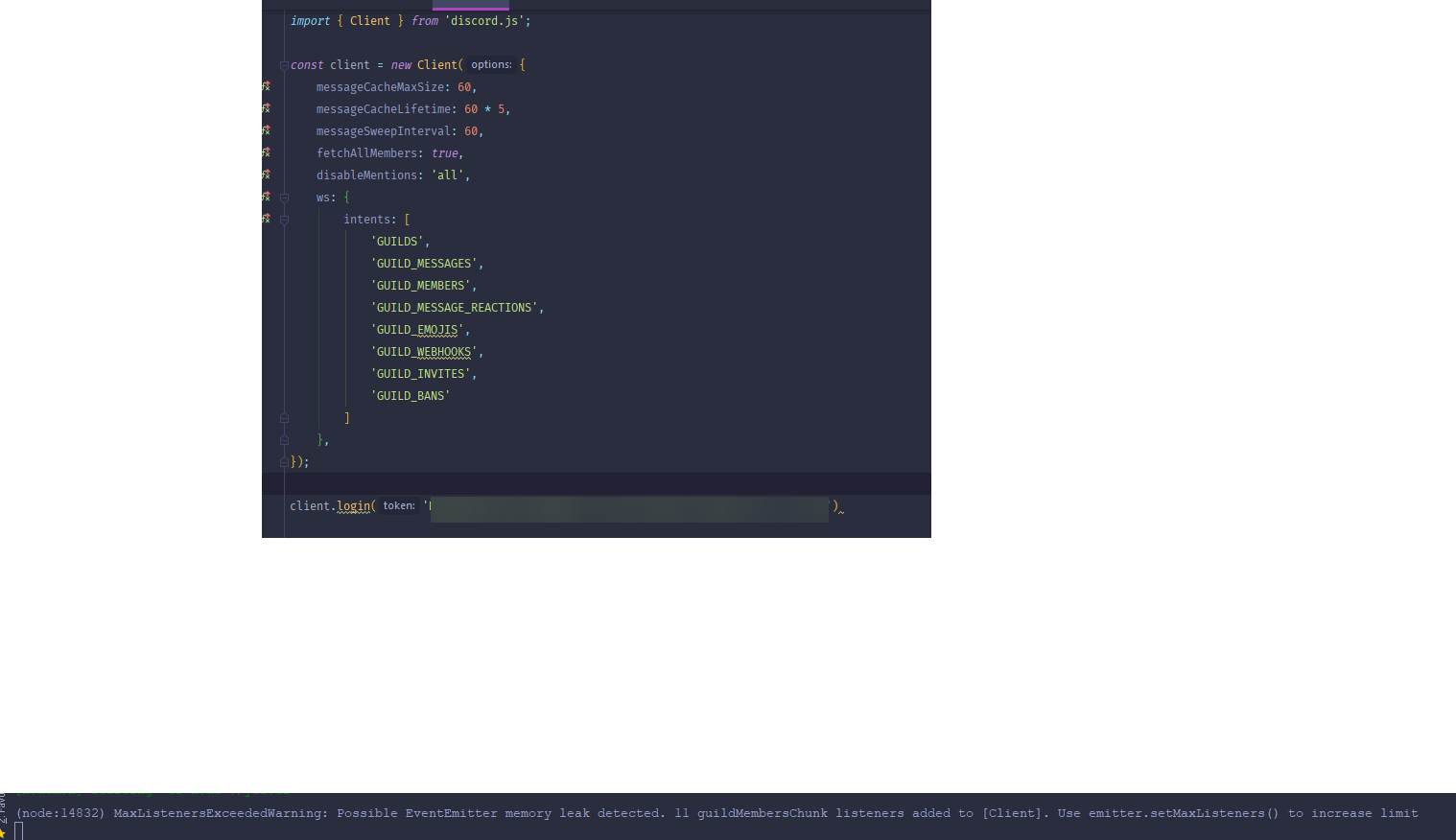Possible EventEmitter memory leak on guildMembersChunk when using fetchAllMembers · Issue #3943 ...