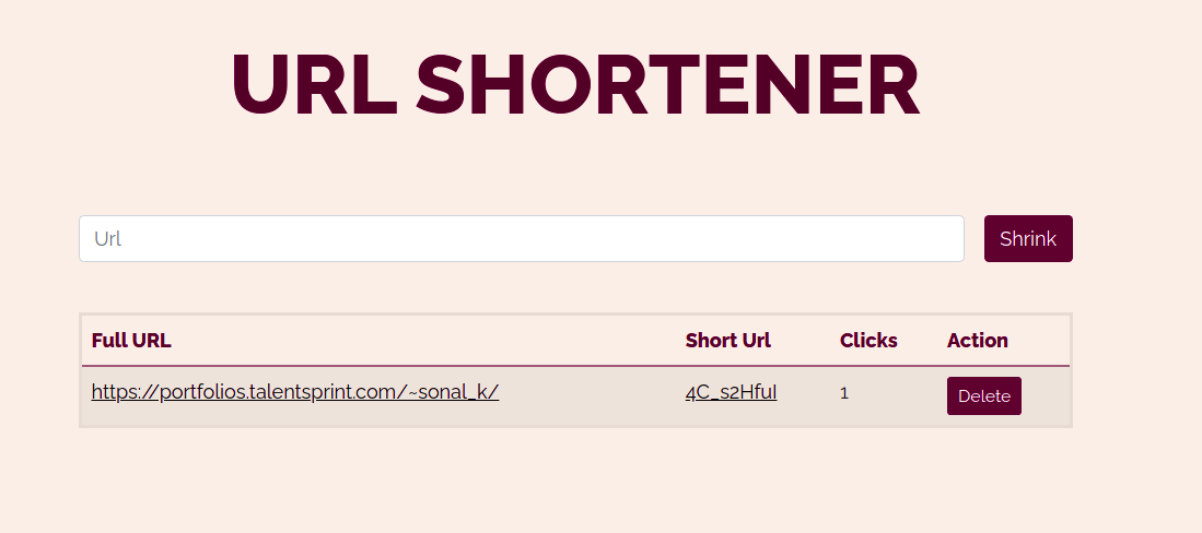 GitHub - sonalsk/URL-Shortener