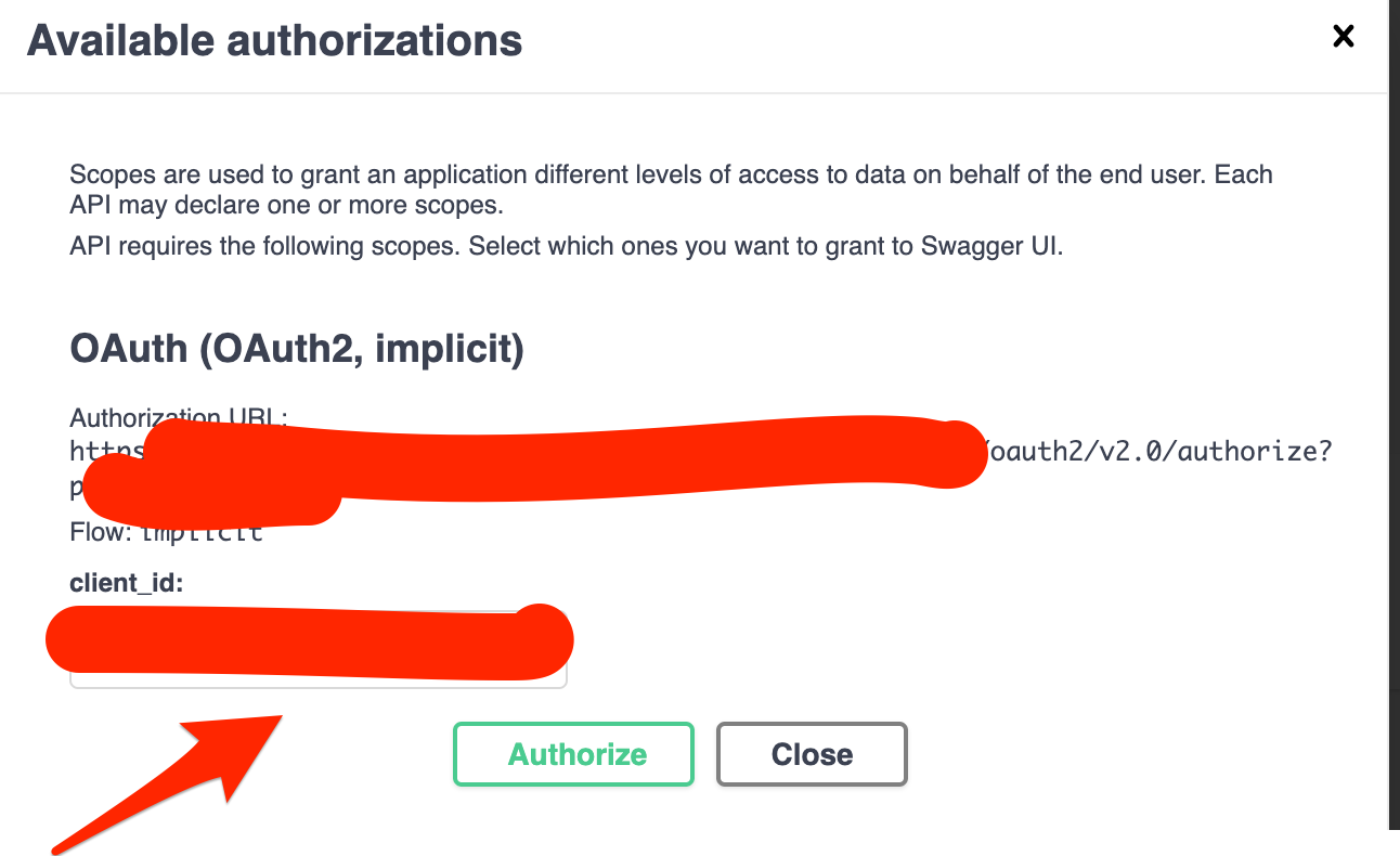 OAuth2 scopes are not displayed with security scheme in auth window opened near endpoints ...