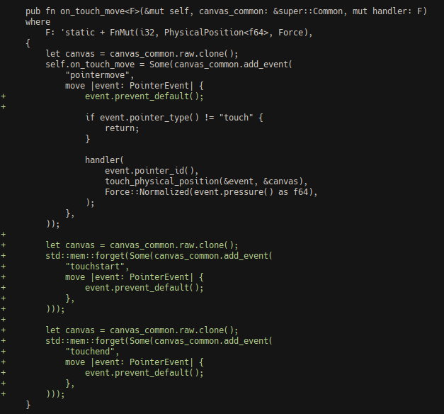Scrolling Is Not Captured On Web Mobile · Issue 2116 · Rust Windowing Winit · Github