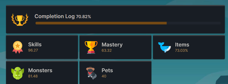 [bug] Missing On Main Completion Log Page · Issue 1670 · Melvoridle