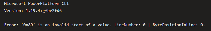 "0x89 is an invalid start of a value" on Canvas App Unpack, pac v1.19.4 · Issue #221 · microsoft ...
