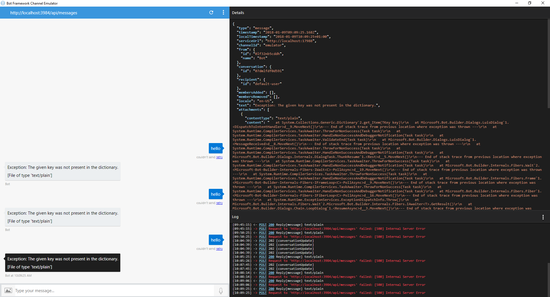 Exception: The given key was not present in the dictionary. · Issue #4015 · microsoft ...