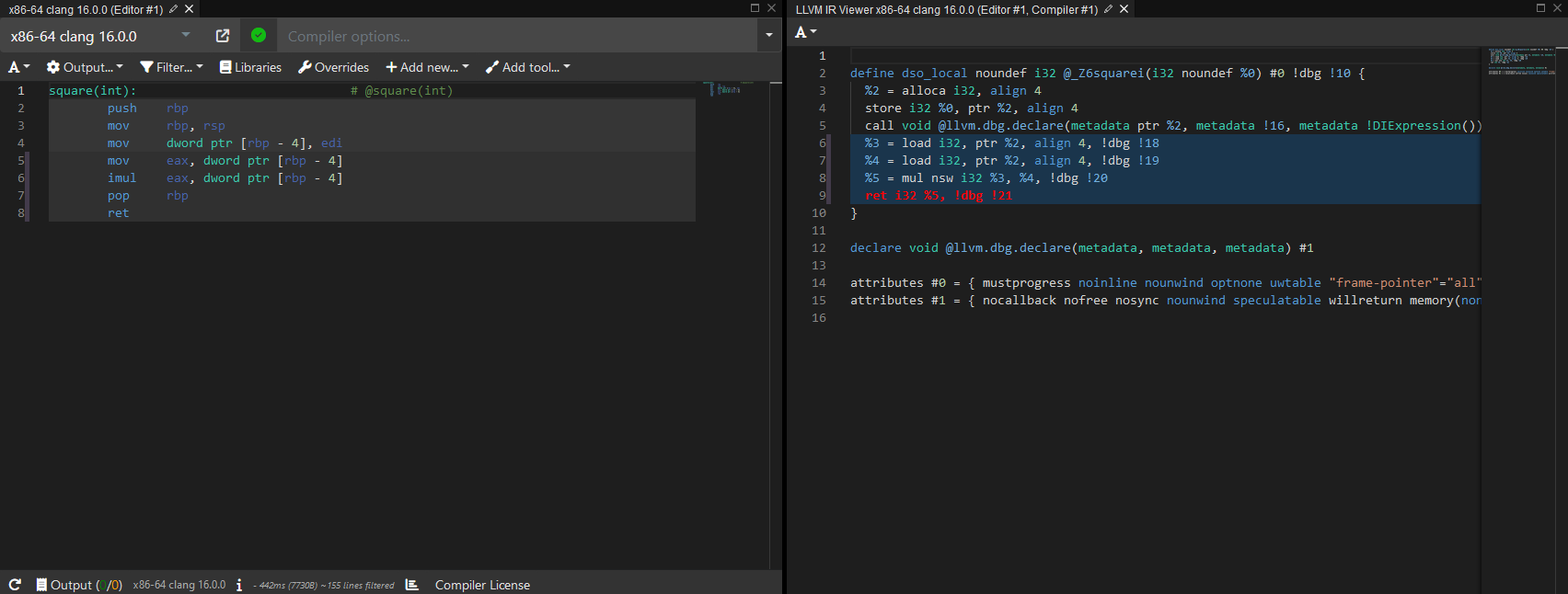 IR pane linking partially breaks after the first compile · Issue #5126 · compiler-explorer ...
