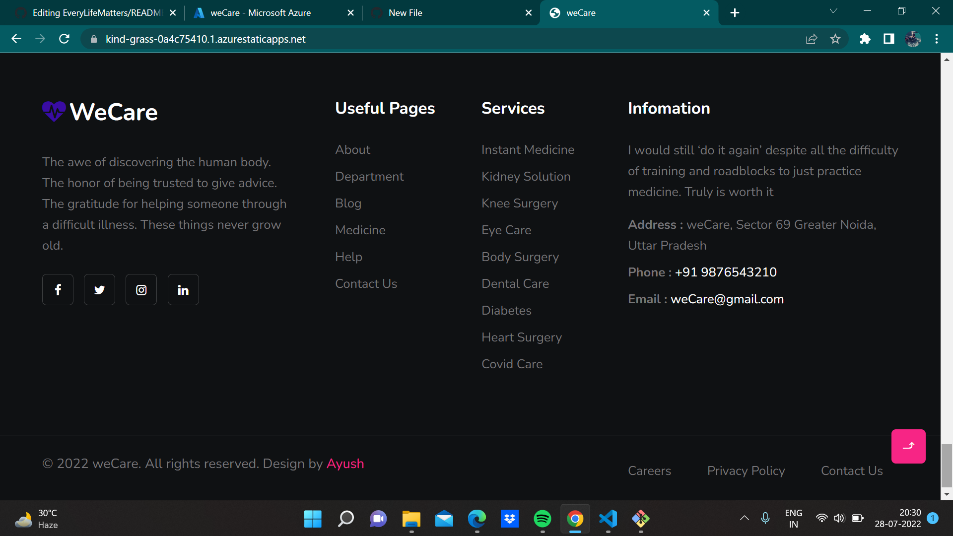 GitHub - kashyap3007/wecare: weCare is a Health Care website . It Consists of Interactive and ...