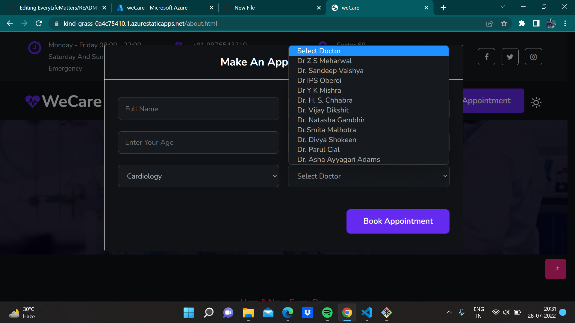 GitHub - kashyap3007/wecare: weCare is a Health Care website . It Consists of Interactive and ...