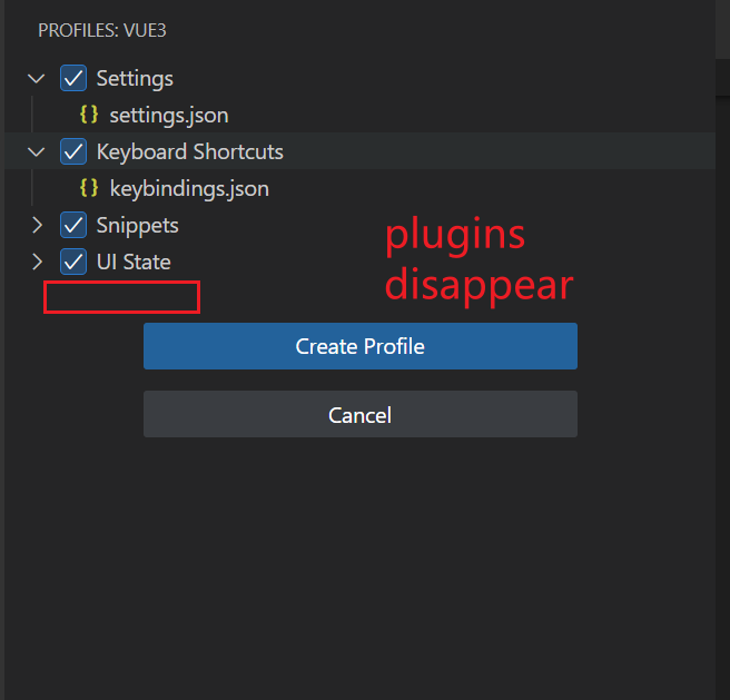 When using the export profiles feature, I unchecked a few plugins that I didn't need and then ...