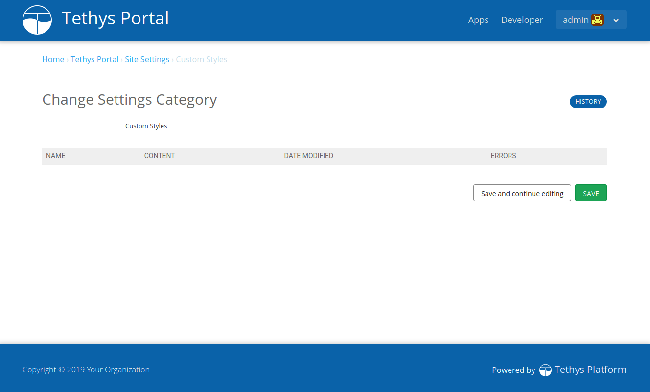 Restore Defaults Option of Site Command Breaks Tethys Portal · Issue #714 · tethysplatform ...