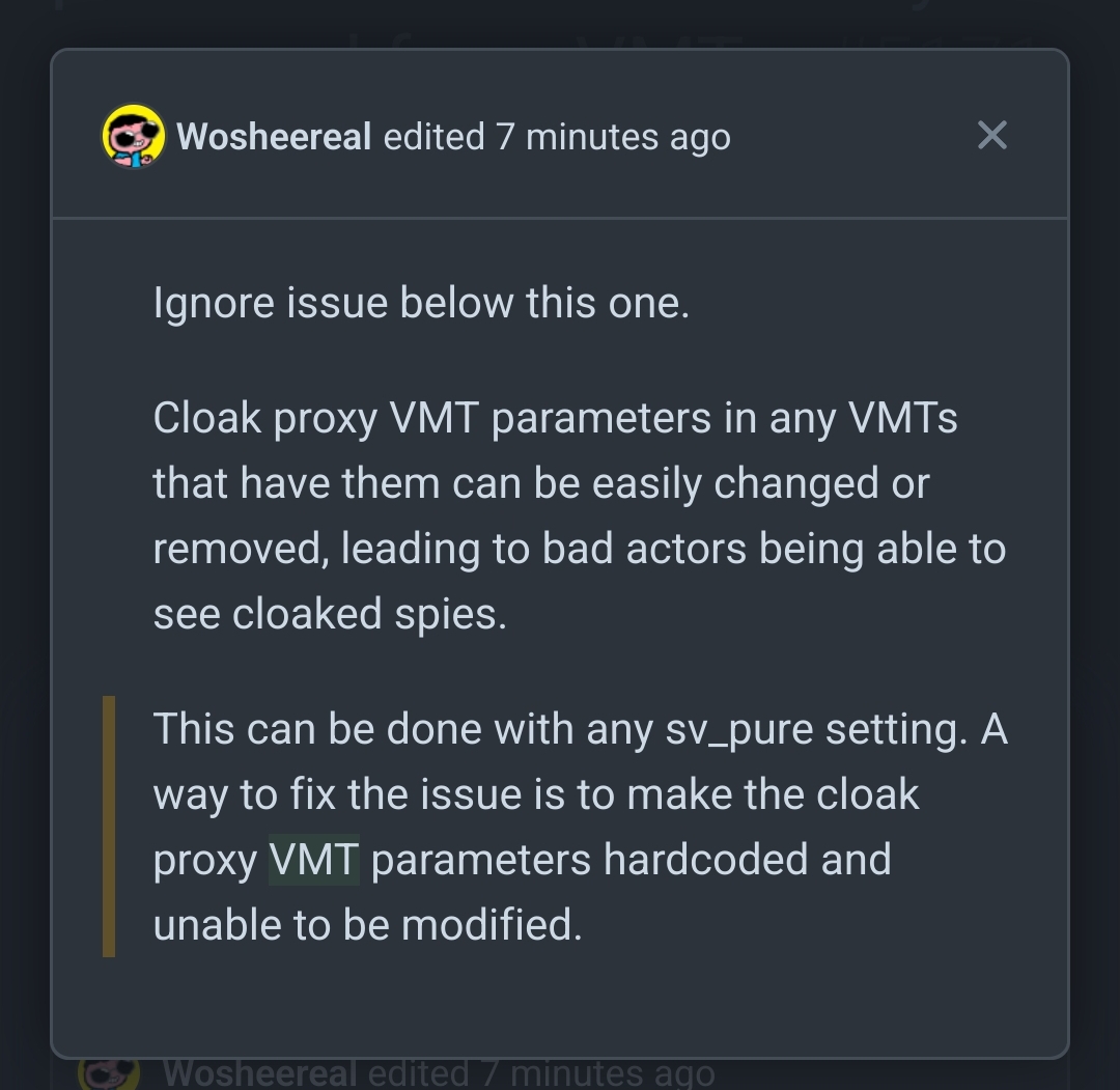 [TF2] Cloak Proxy VMT parameters can be easily removed from VMTs. · Issue #5171 · ValveSoftware ...