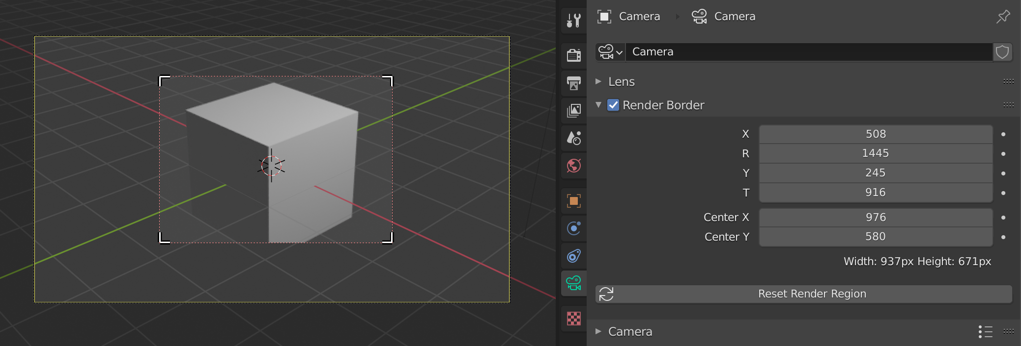 Blender Renderborder