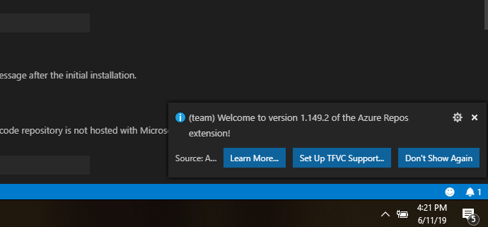 Azure Repos Taskbar Missing · Issue 530 · Microsoft Azure Repos Vscode · Github