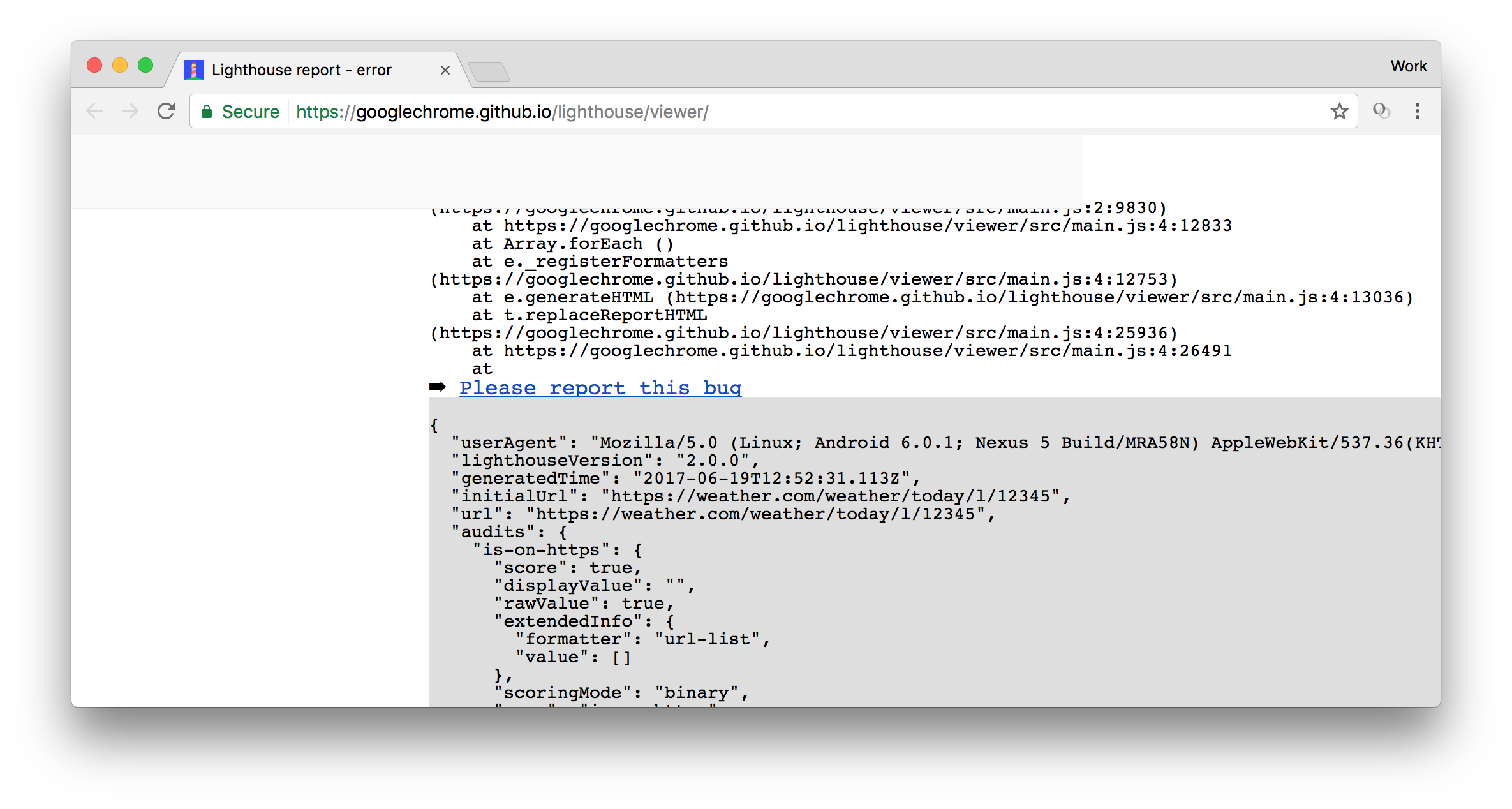 Viewer fails to load JSON · Issue #2534 · GoogleChrome/lighthouse · GitHub