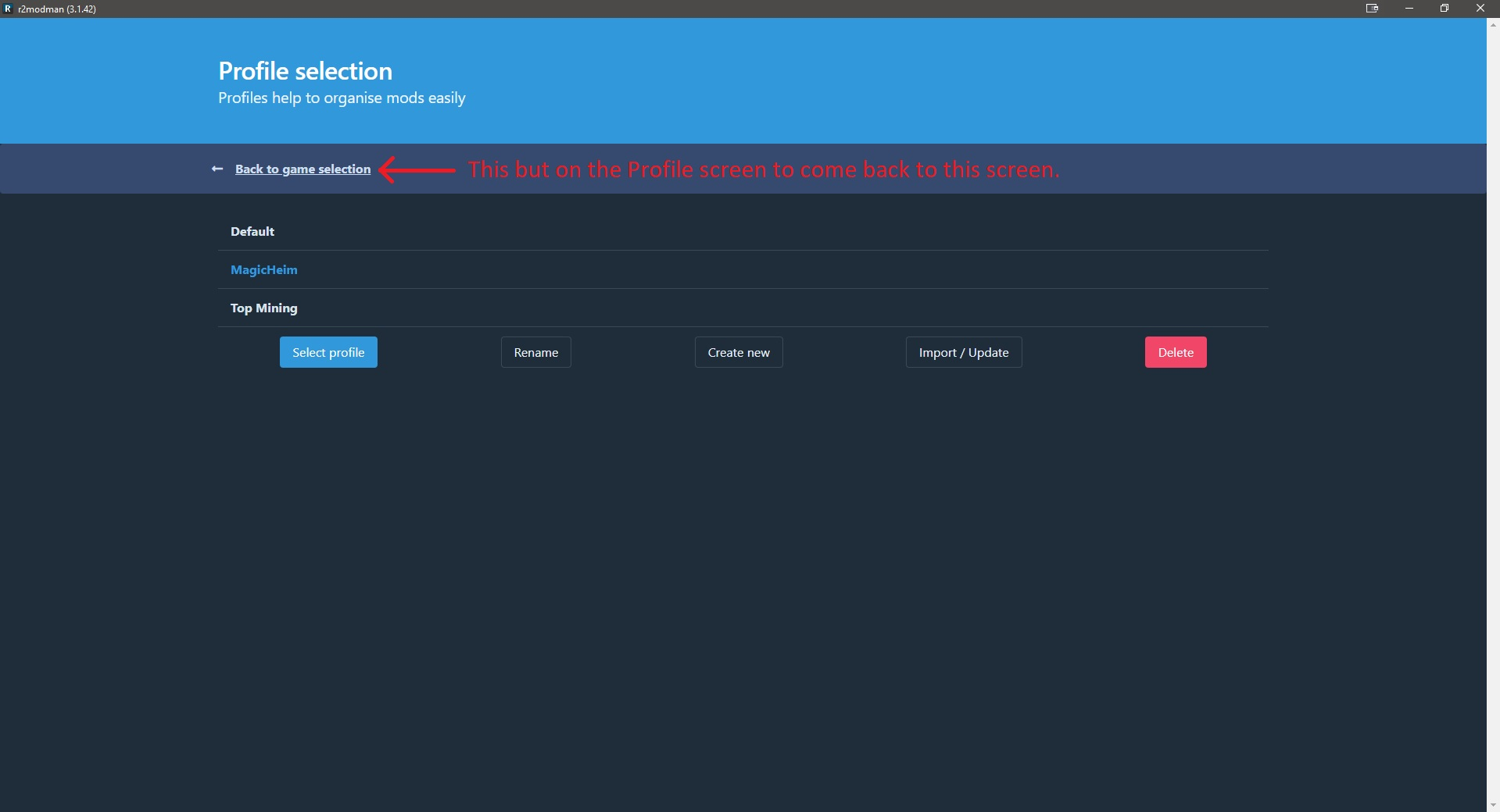 [FEATURE REQUEST] - Back to Profile Selection Clickable on the Profile Screen · Issue #1048 ...