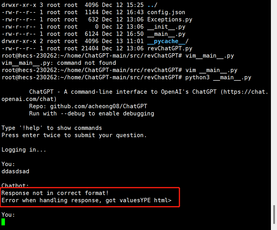 [bug] · Issue 298 · Acheong08 Chatgpt · Github