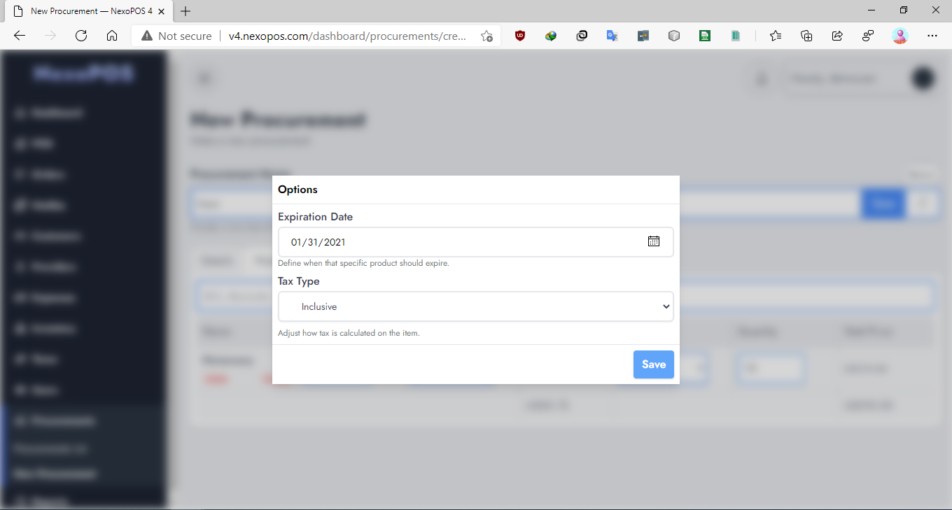 the expiry date is ignorad all the time · Issue #135 · Blair2004/NexoPOS · GitHub