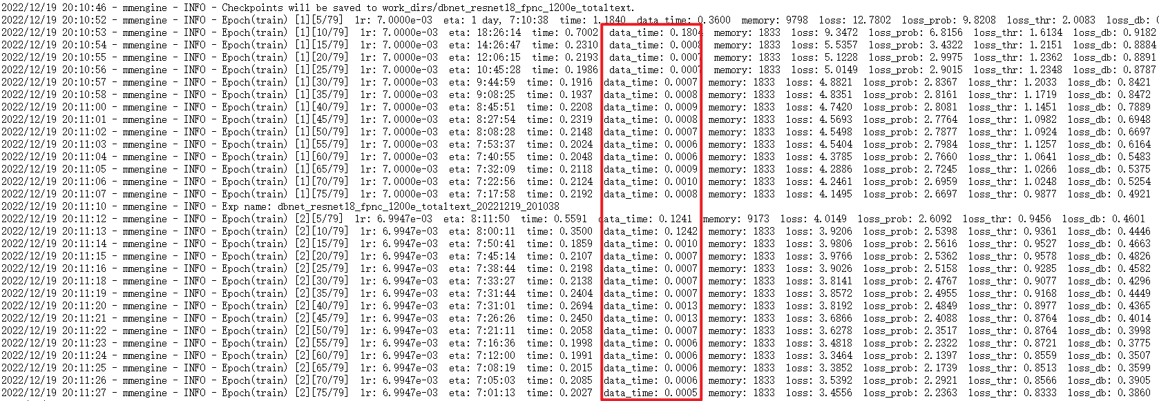 very slow data_time compared to released logs · open-mmlab mmocr · Discussion #1924 · GitHub