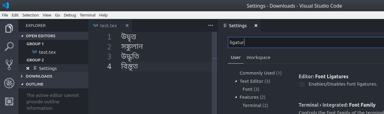 Unicode Bangla doesn't work properly. · Issue #74716 · microsoft/vscode ...