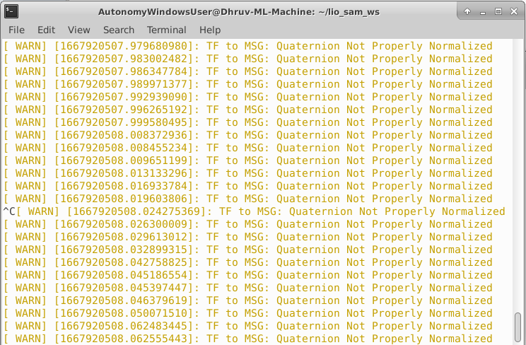 Quaternion Not normalized properly · Issue #386 · TixiaoShan/LIO-SAM · GitHub