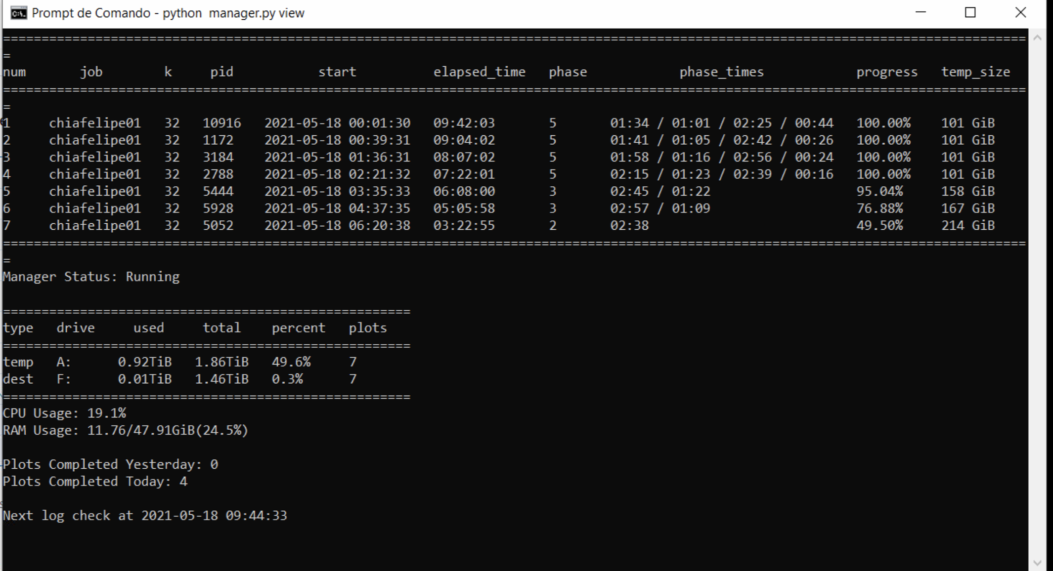 SWAR plots stuck at 100.0%? · swar Swar-Chia-Plot-Manager · Discussion #492 · GitHub