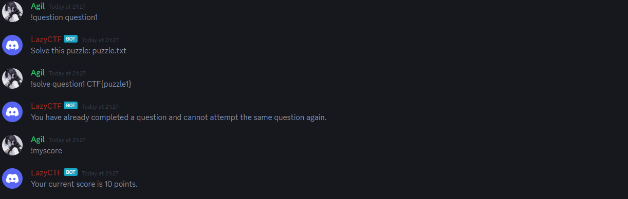 GitHub - LazyCyberSec/LazyCTF: Discord bot for CTF (capture the flag)