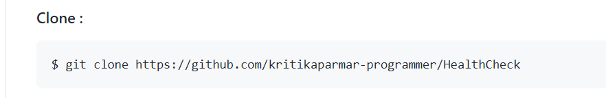 wrong instruction on README.md · Issue #53 · kritikaparmar-programmer/HealthCheck · GitHub