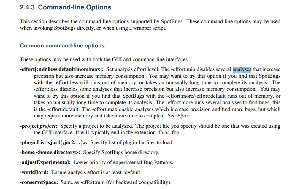 Spotbugs Cli Option · Issue 1327 · Spotbugs Spotbugs · Github