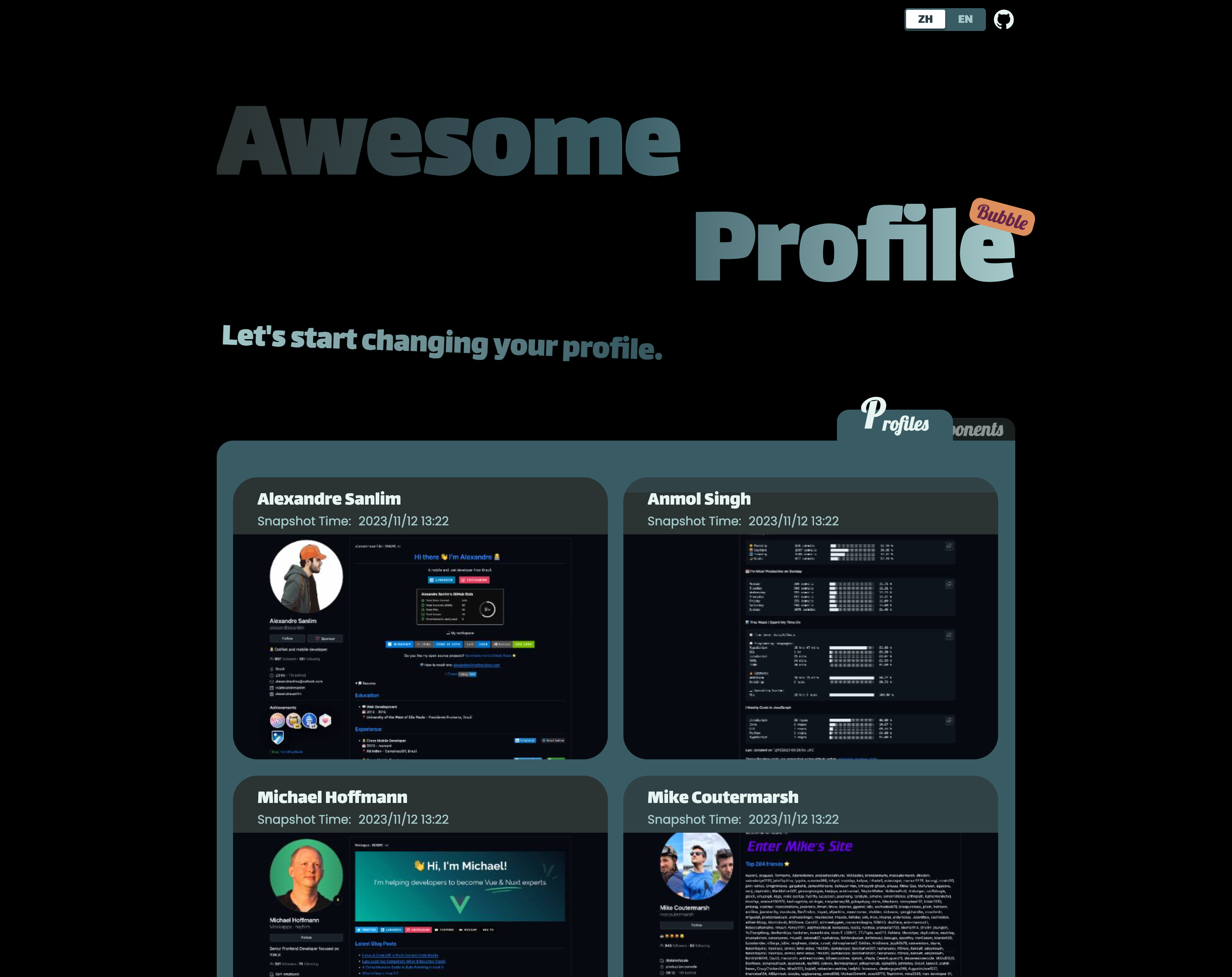 【开源自荐】Github Profile Readme 收集网站 · Issue #3620 · ruanyf/weekly · GitHub