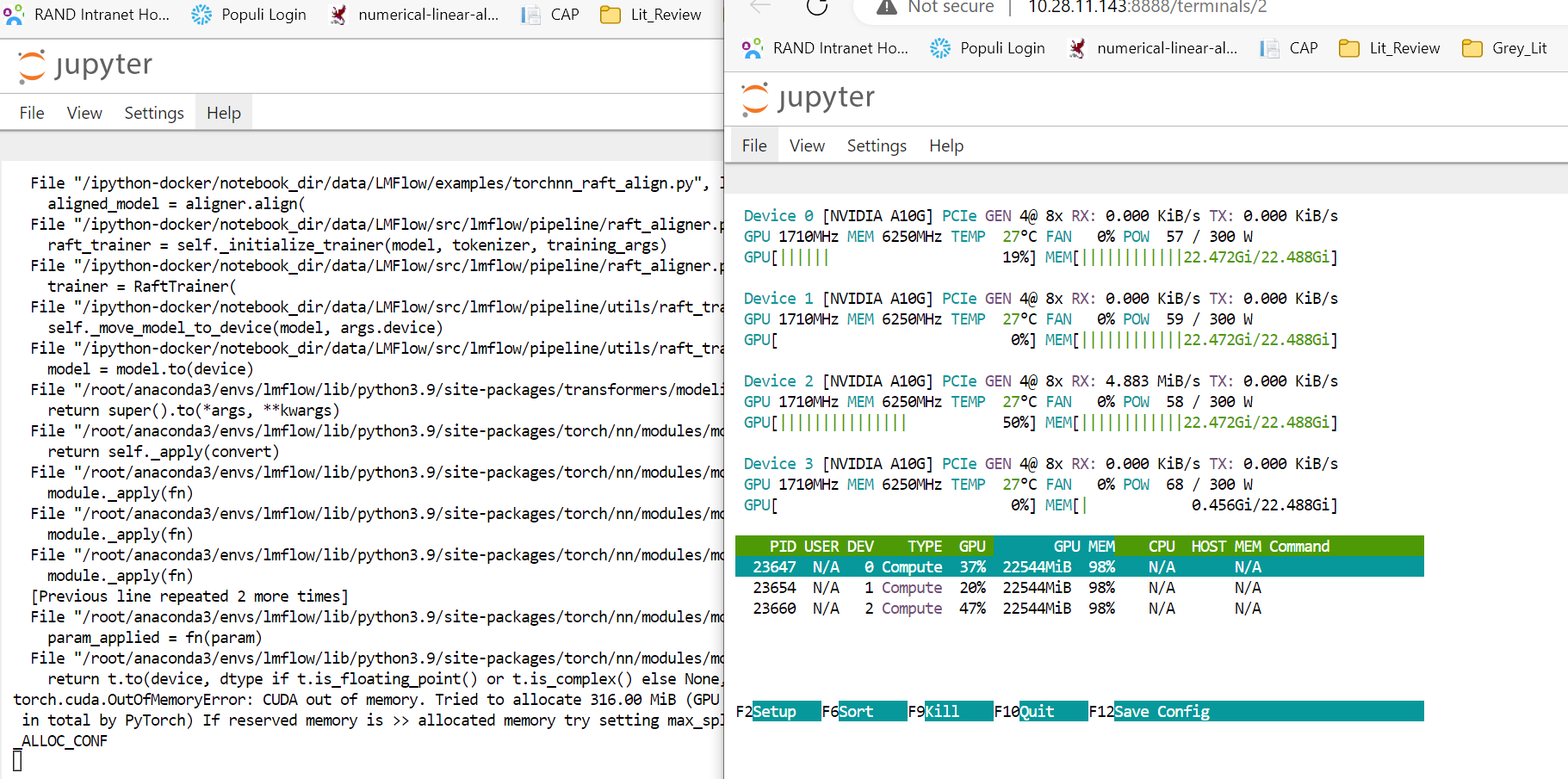 Multi-GPU operation seems to be problematic · Issue #202 · OptimalScale/LMFlow · GitHub