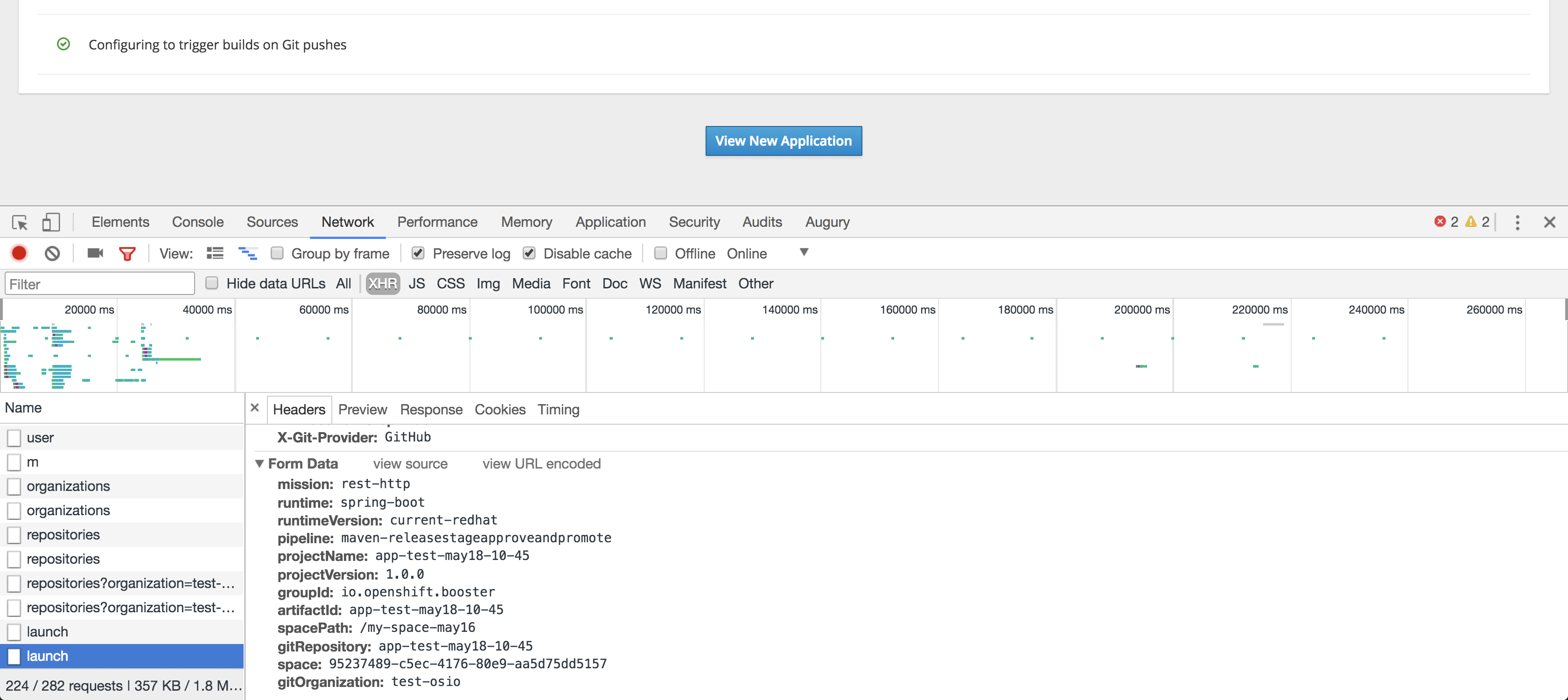 In launcher - selecting runtime before mission results in 400 error (bad request) fails to ...
