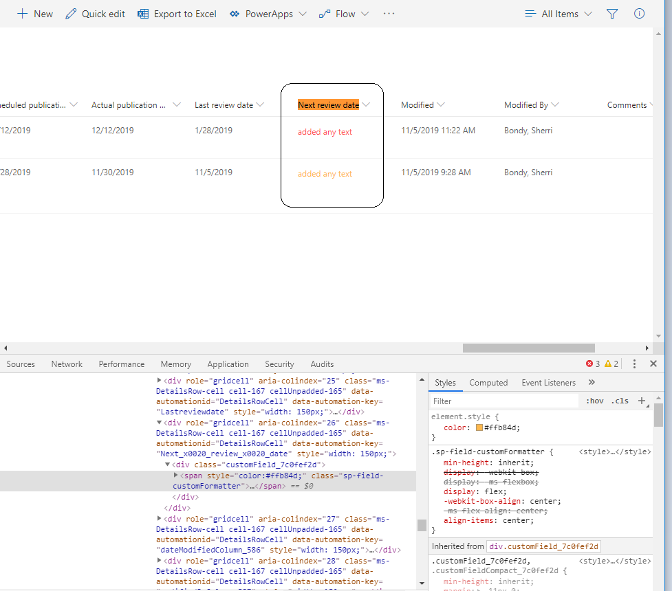 Conditional Formatting using calculated date fields? · Issue #99 · pnp/List-Formatting · GitHub