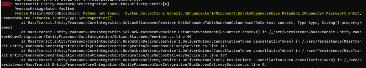 Latest Masstransit Is No Longer Compatible With Latest Ef 8 Rc2 · Issue 4715 · Masstransit 