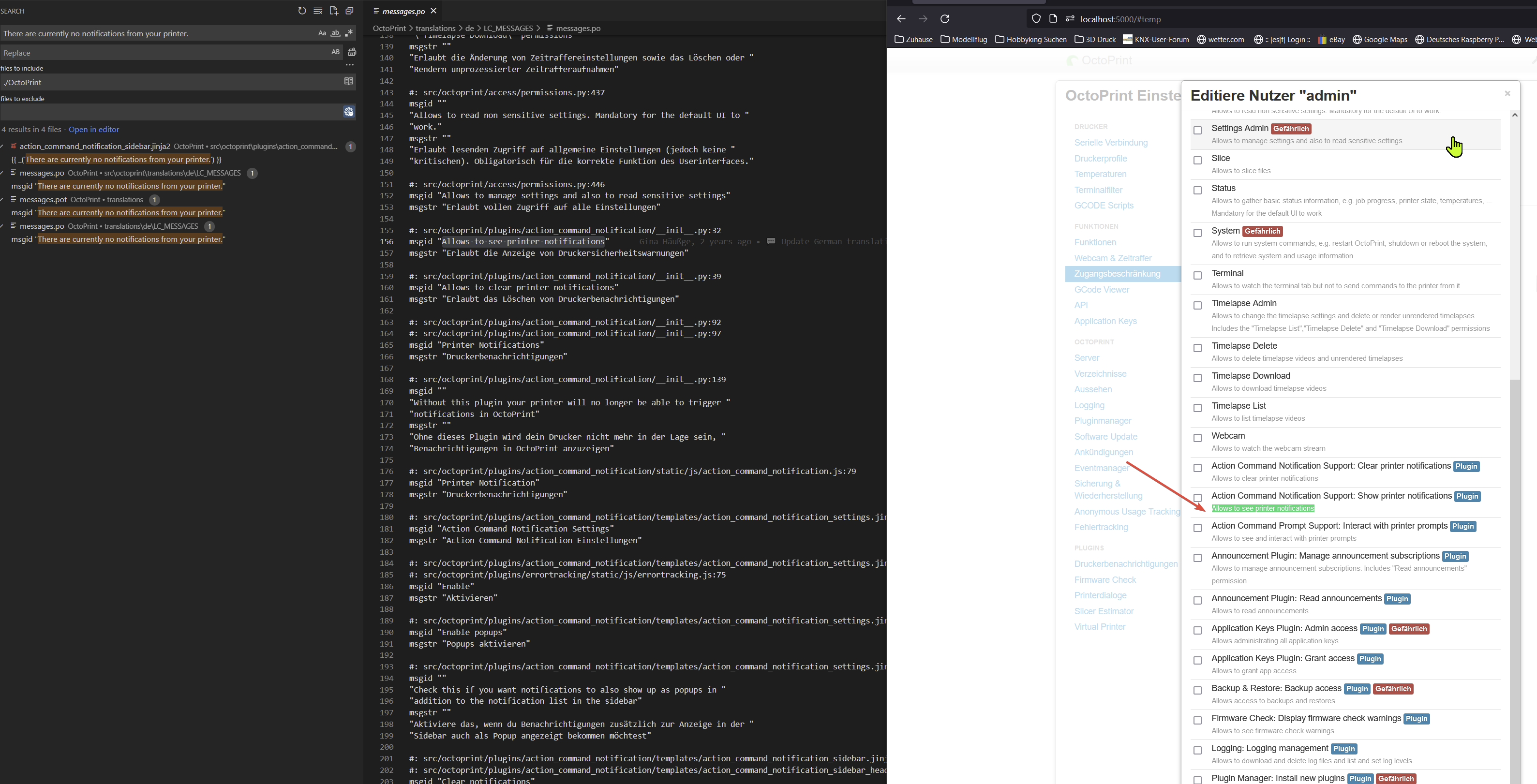 Babel translation in permissions.py not working as babel context is not available in python as ...