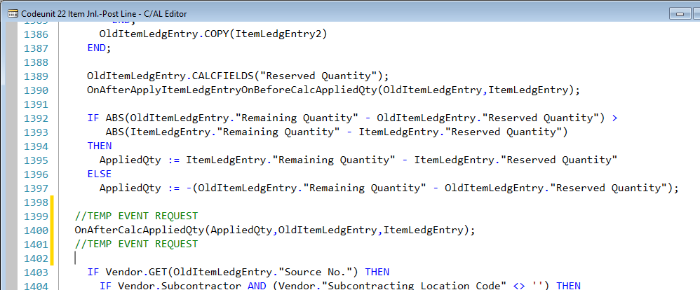 [EventRequest] Codeunit 22 Item Jnl.-Post Line · Issue #5168 · microsoft/ALAppExtensions · GitHub