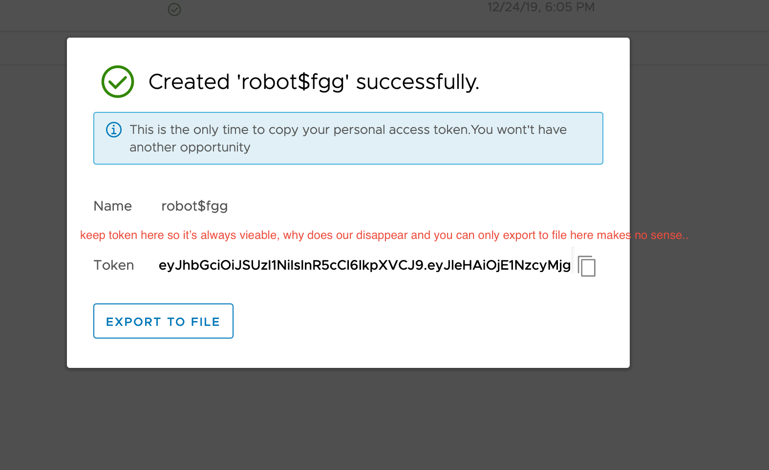 make robot acct token retrievable at any time · Issue #10096 · goharbor ...