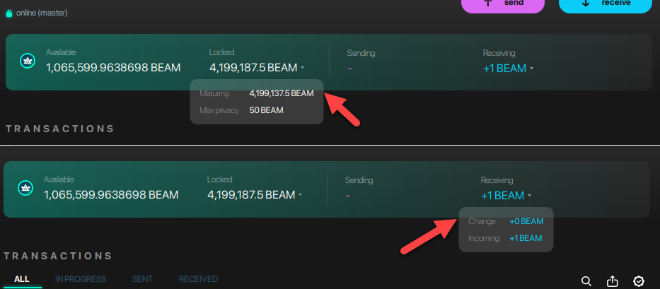 The amount statuses dropdown menu fixes · Issue #229 · BeamMW/beam-ui · GitHub