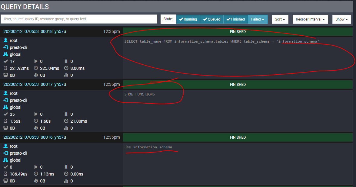 Presto CLI is firing 2 Queries when user submit use information_schema; function could be loaded ...