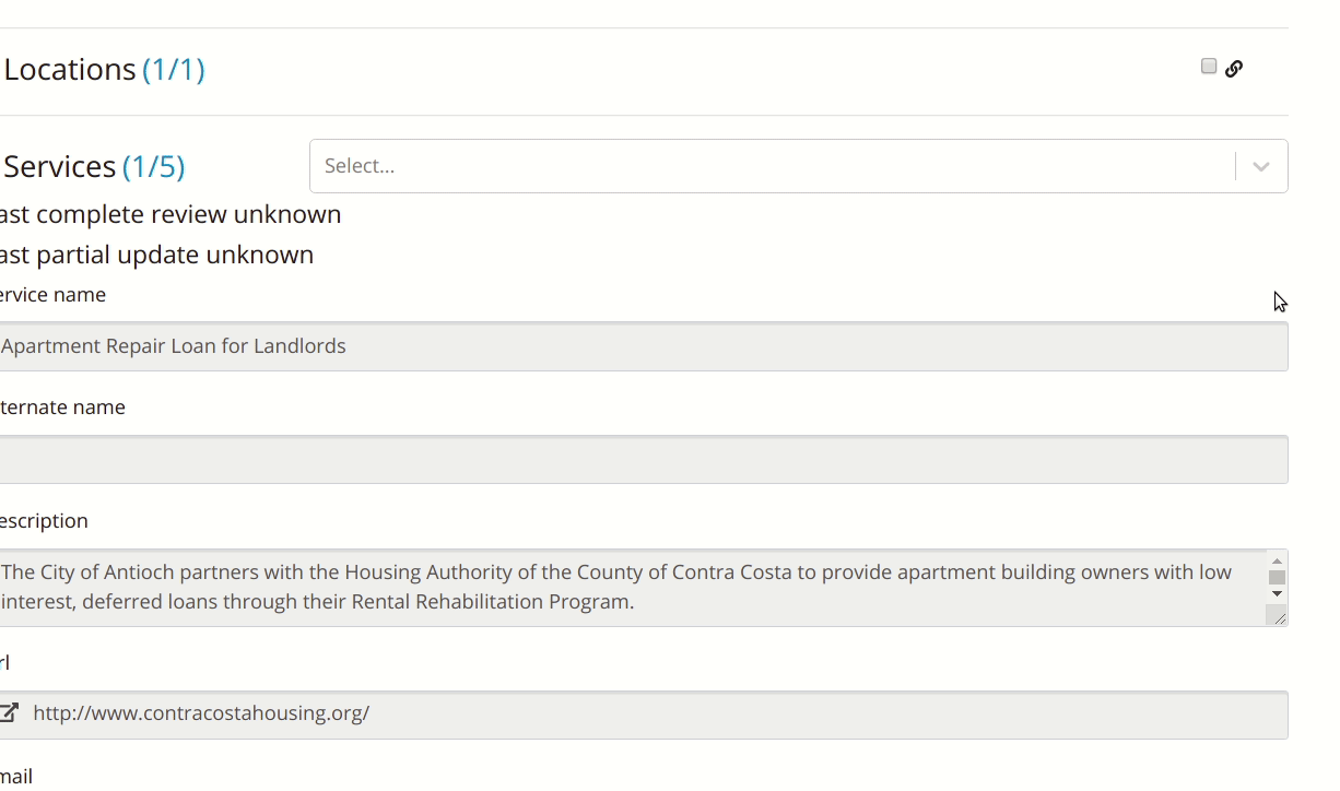 Matching: More than one service or location, add drop down menu with name · Issue #384 ...