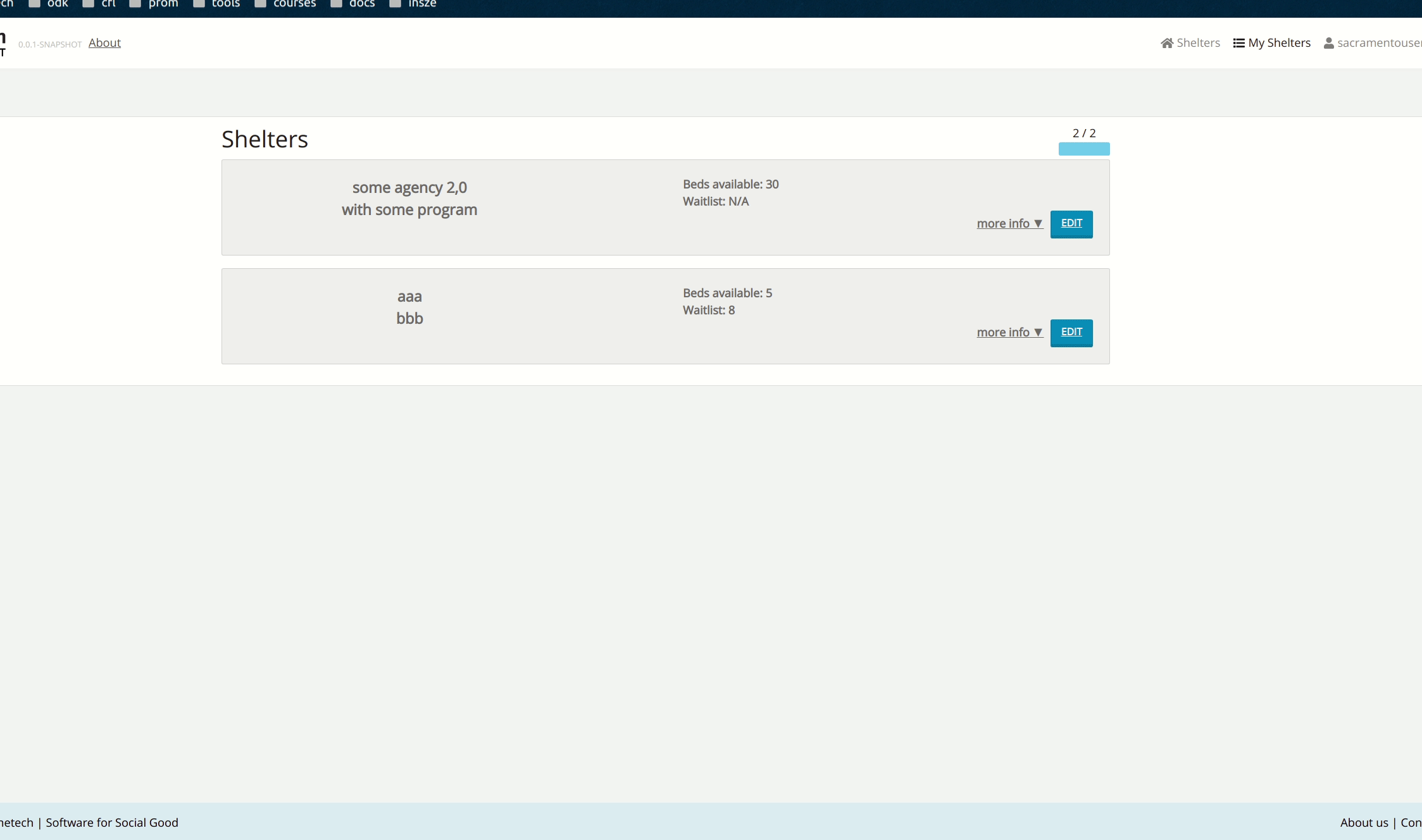 Create view to allow Shelter owner to override info provided by admin on all shelters for which ...