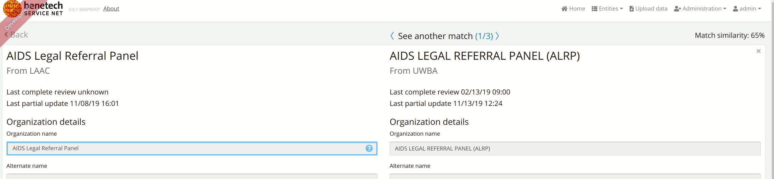 Matching: Make matching probability more visible · Issue #309 · openreferral/ServiceNet · GitHub