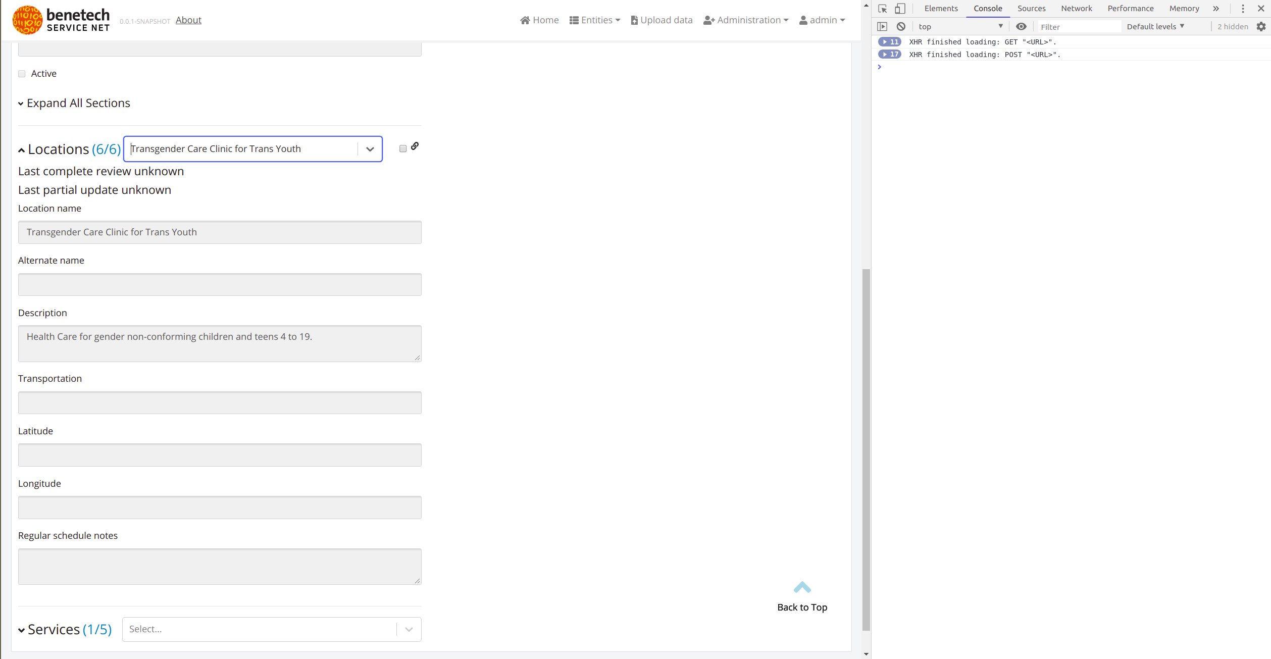 Handle the case when physical address is null to prevent error on organization detail page ...