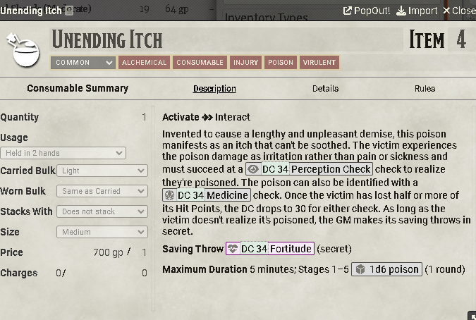 Unending Itch has the wrong level · Issue #6690 · foundryvtt/pf2e · GitHub