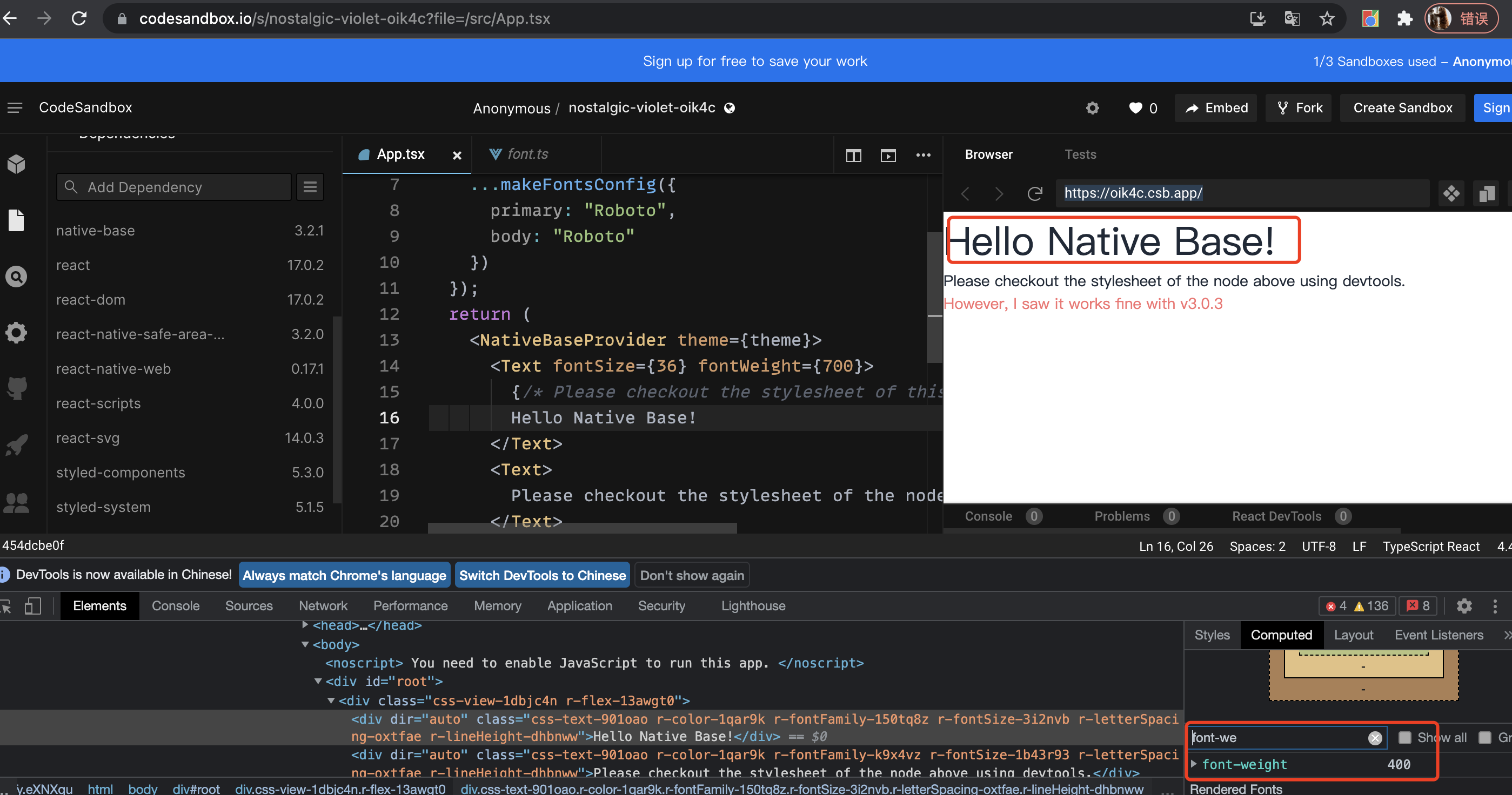 FontWeight applied to Text component not working when extend theme with fontConfig · Issue #4324 ...