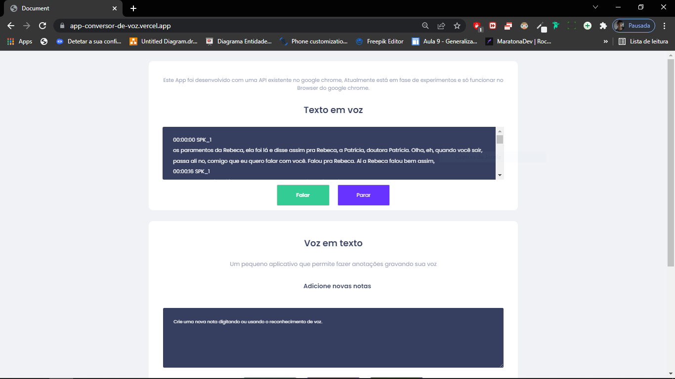 GitHub - marcoscode404/App-conversorDeVoz: App Criando Com API do browser do google crome