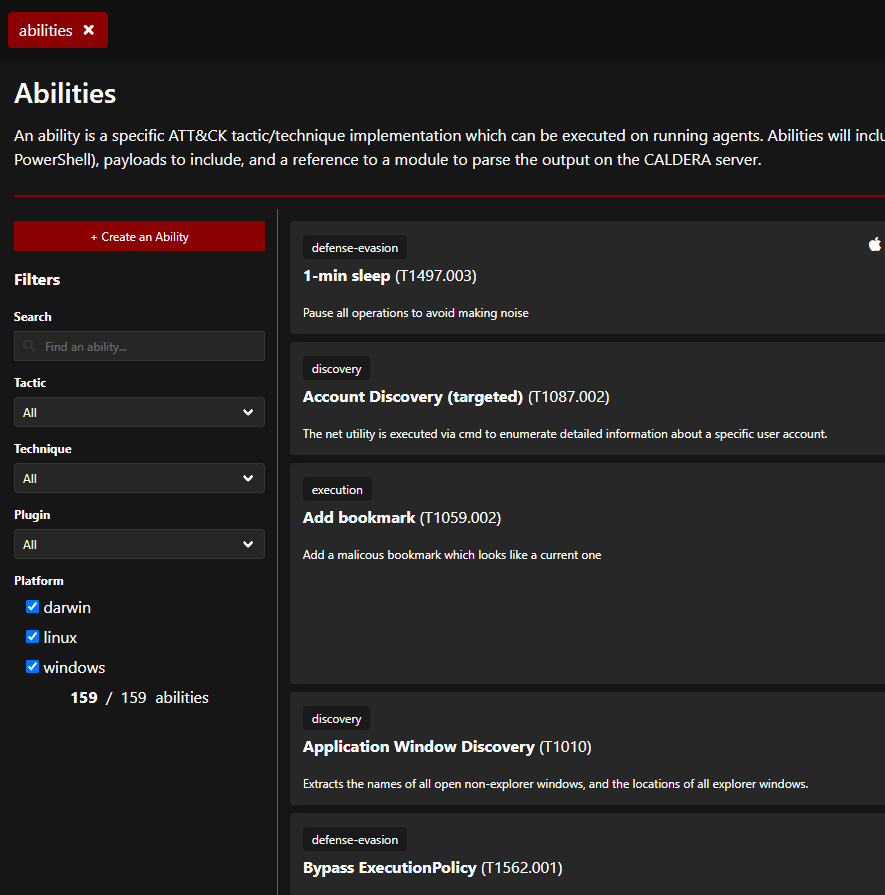 Missing abilities in CALDERA when deploying/upgrading CALDERA 4.1.0 · Issue #2701 · mitre ...